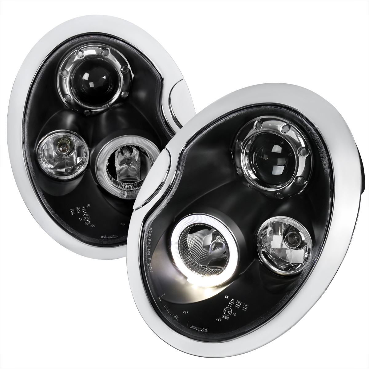 2002-2008 Mini Cooper R50 R53 R52 Single Halo Projector Headlights ...