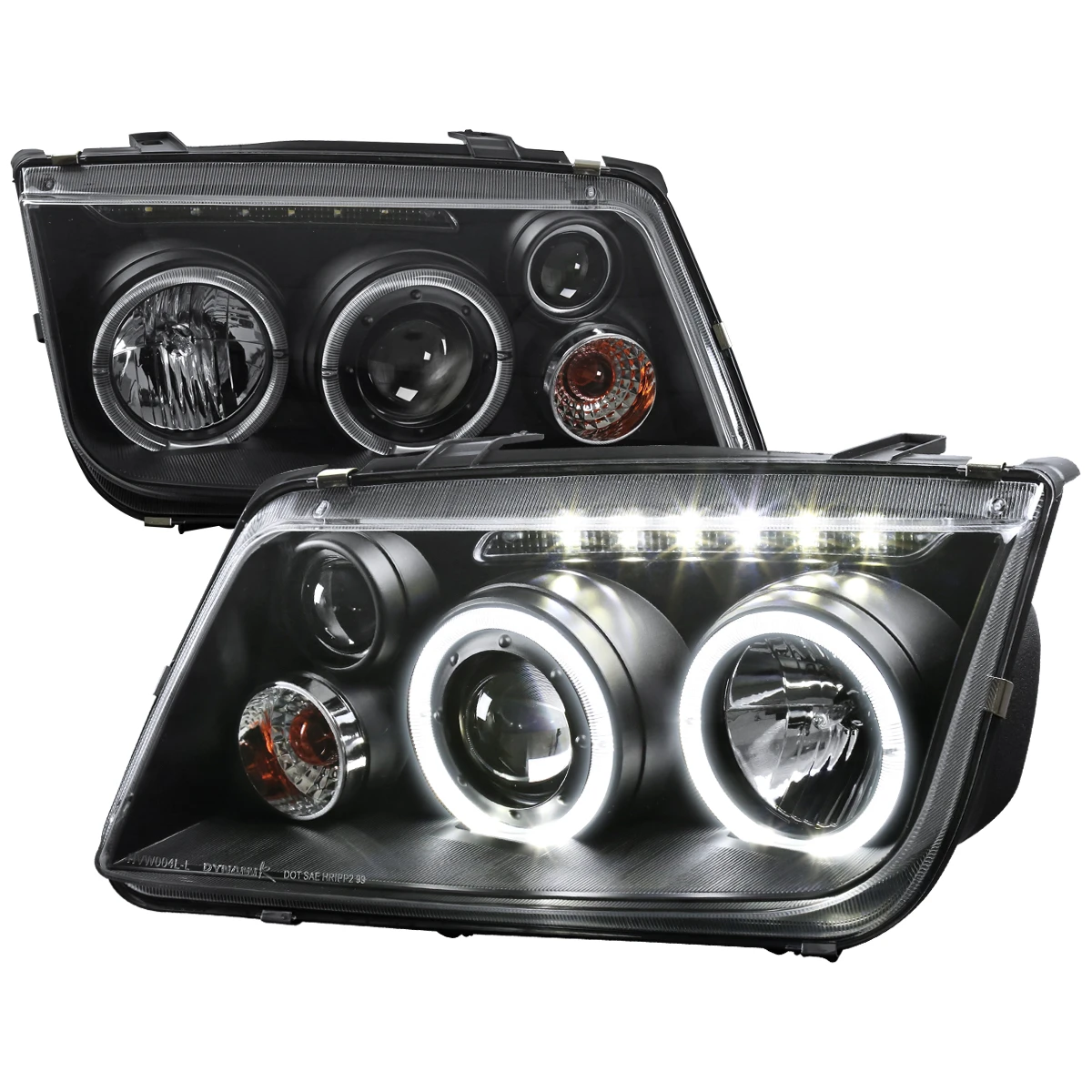 1999-2005 Volkswagen Jetta/Bora Mk4 Dual Halo Projector Headlights w ...