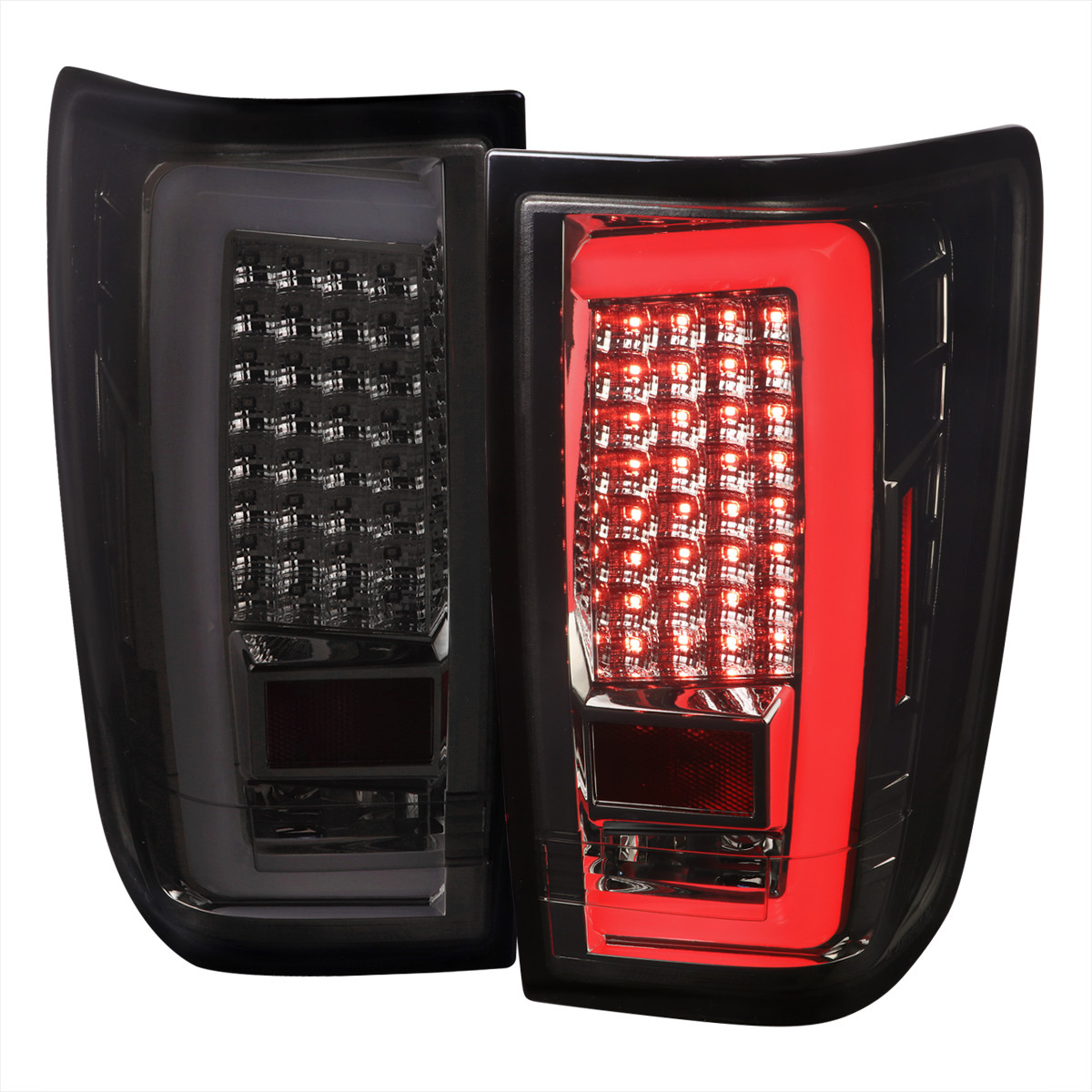 2004-2015 Nissan Titan LED Tail Lights with White LED Tube (Chrome ...