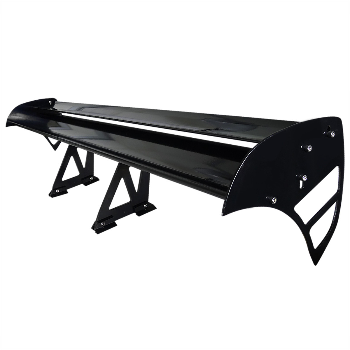 Universal 52" Adjustable Double Deck Black Aluminum Spoiler - Spec-D Tuning