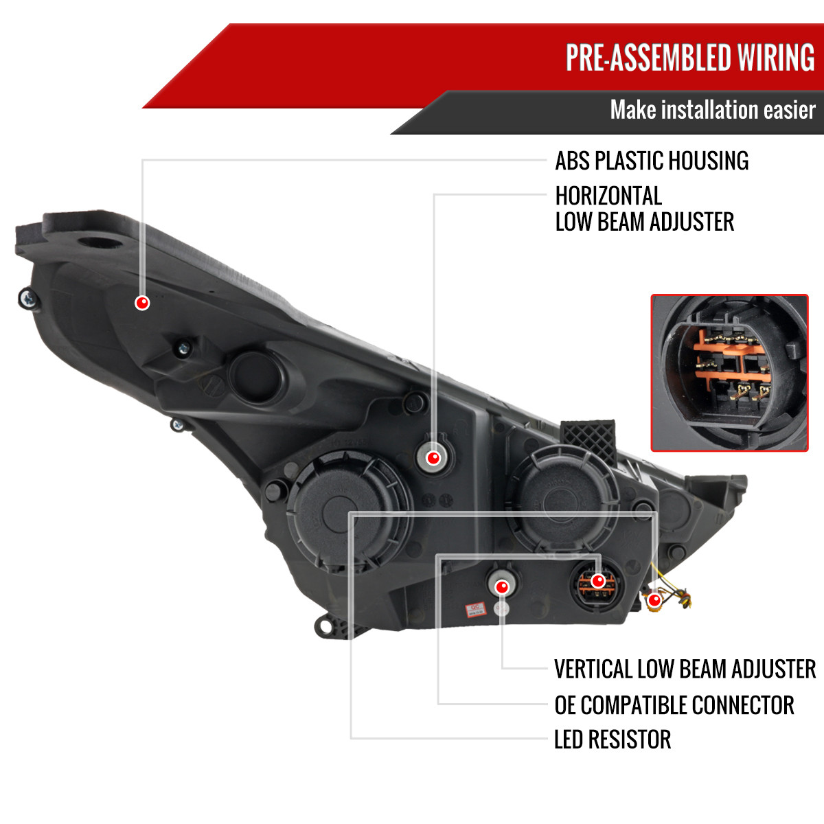 2012-2017 Hyundai Veloster LED Bar Projector Headlight w/ Sequential ...