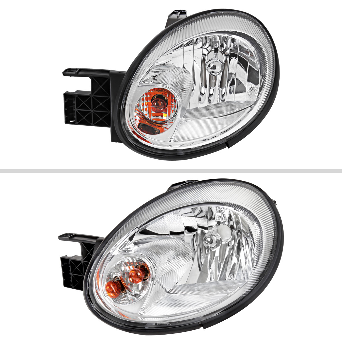 2003-2005 Dodge Neon Factory Style Headlights (Chrome Housing/Clear ...