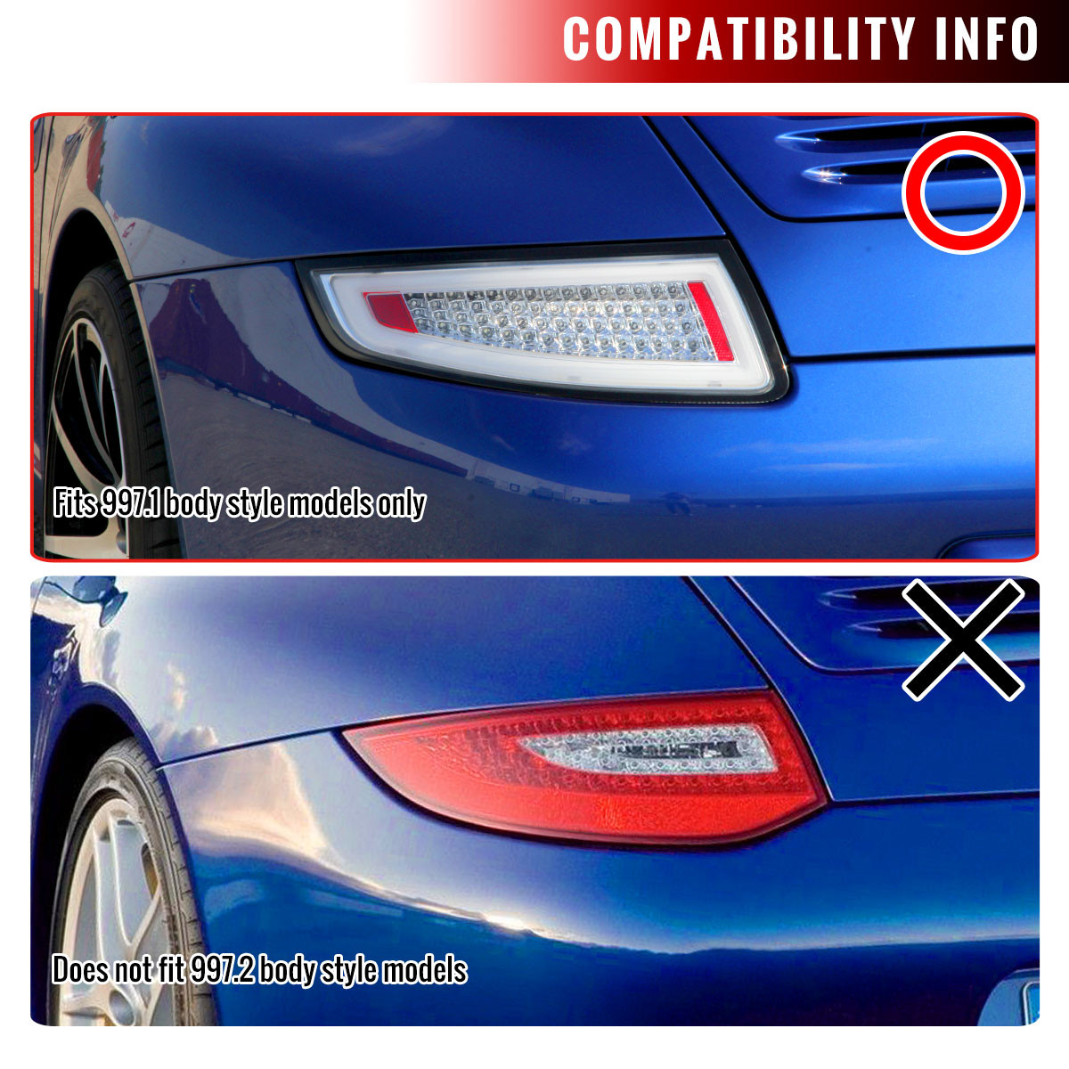 2005-2008 Porsche 911 997 Carrera / 2007-2009 911 997 GT3 LED Tail ...