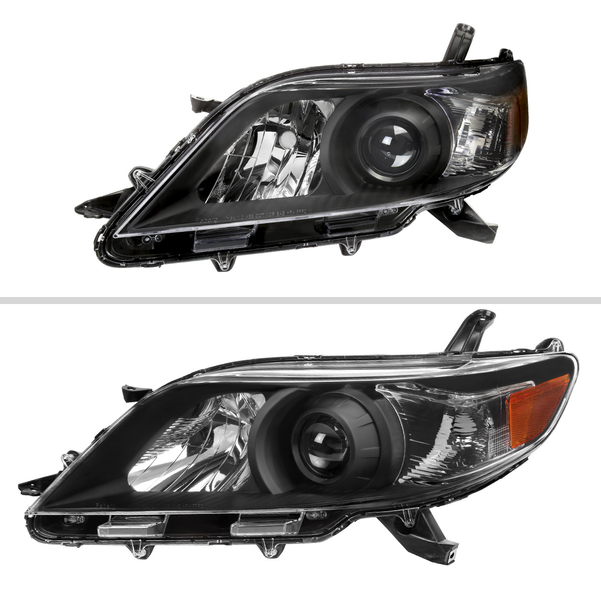 2011-2020 Toyota Sienna Projector Headlights (Matte Black Housing/Clear ...