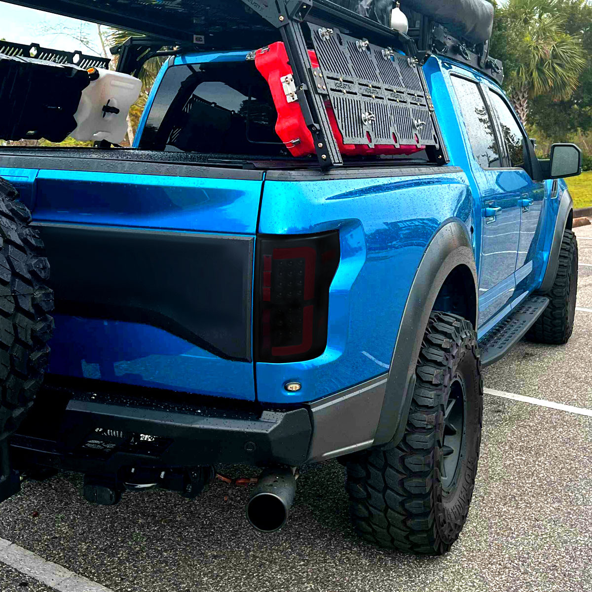 2015-2020 Ford F-150 Red LED Bar Tail Light Assembly (Glossy Black ...