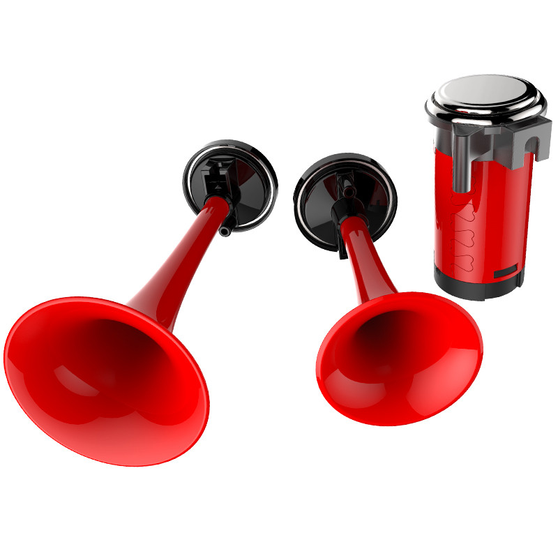 Red Air Horn x2 with Compressor - Spec-D Tuning