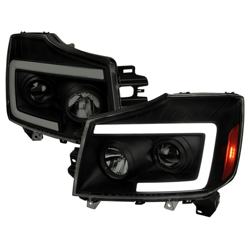 2004-2015 Nissan Titan/ 2004-2007 Armada LED C-Bar Projector Headlights ...