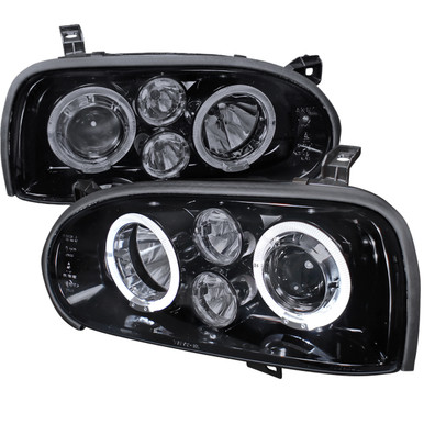 1993-1998 Volkswagen Golf Mk3/Cabrio Dual Halo Projector Headlights ...