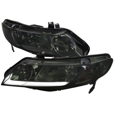 2006-2011 Honda Civic 4DR Sedan Factory Style Headlights w/ LED Strip ...