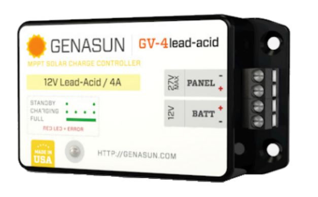 GENASUN GV-4-PB-12V, 4A MPPT CONTROLLER FOR 12V LEAD ACID BATTERIES
