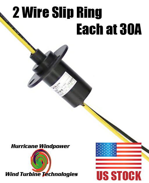 Wind Generator Slip Ring 2 Wire 30 AMP Per Conductor / Wire - Hurricane ...