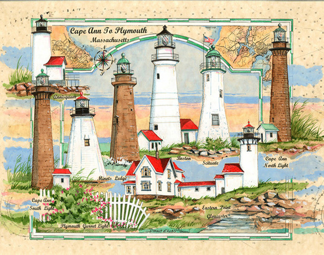 Cape Ann to Plymouth Lighthouses - Donna Elias