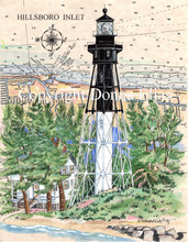 Hillsboro Inlet Lighthouse Original Watercolor by Donna Elias