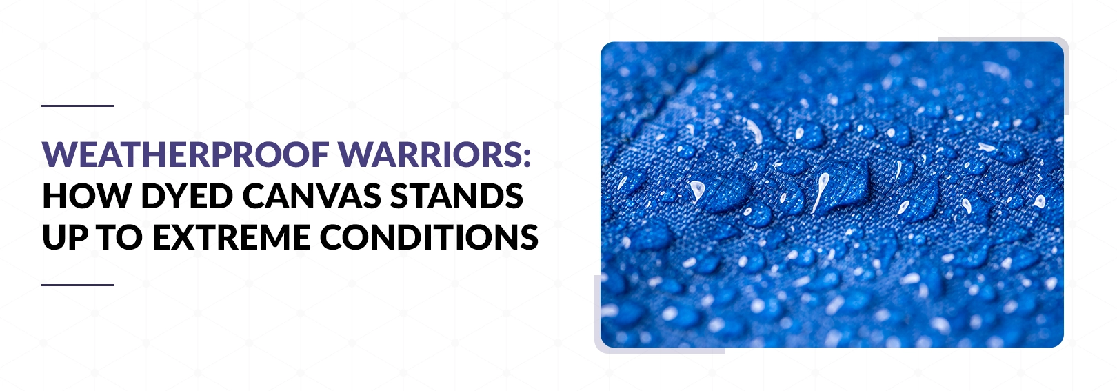Weatherproof Warriors: How Dyed Canvas Stands Up to Extreme Conditions ...