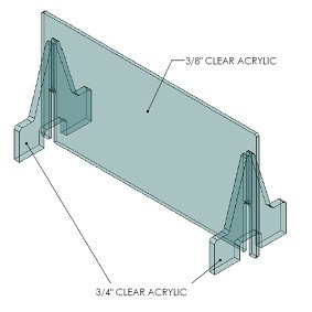 Heavy Duty Free Standing Acrylic Splash Guard | Acrylic Safety Shield