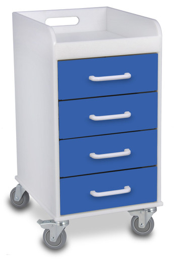 TrippNT Compact 4 Drawer Locking Lab Cart, Global Blue, 51080 | M2 Sci