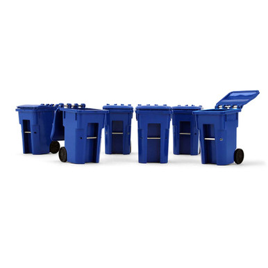 Blue Trash Cart Set