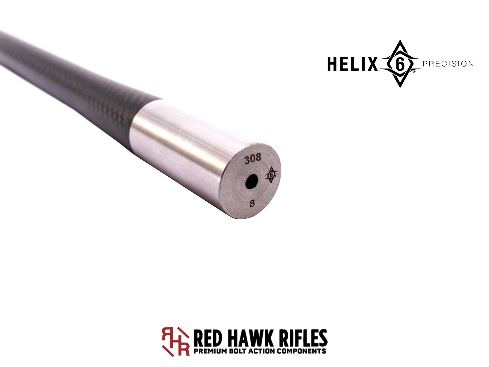 Helix 6 Carbon Fiber Match Barrel Blank .308 | Red Hawk