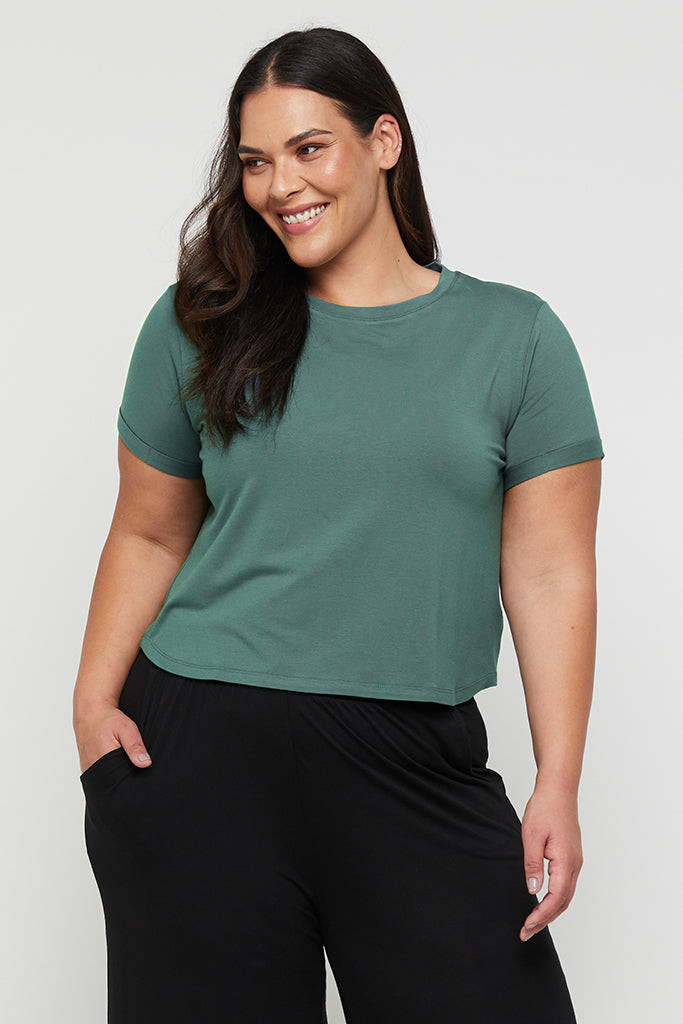 Bamboo Body Shorter Tee - Silver Pine