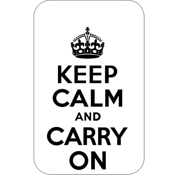 Personalised Luggage Tag - Keep Calm and Carry On - White