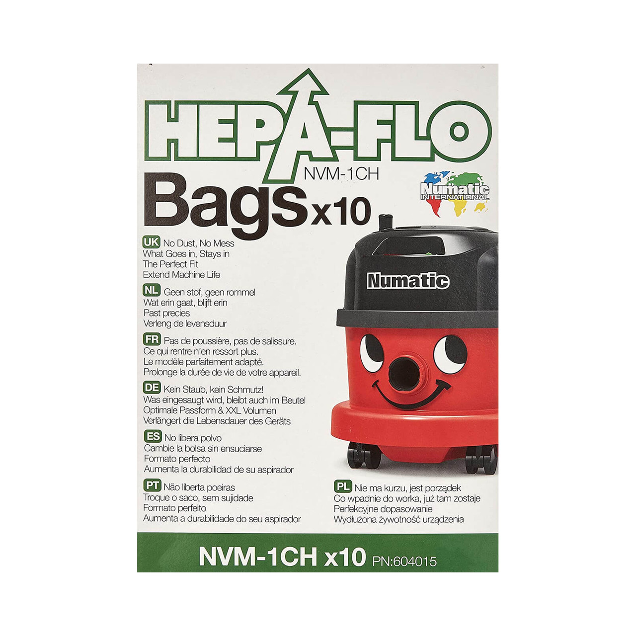 Genuine Vacuum Bags for Numatic Charles, Henry & More - 10pk