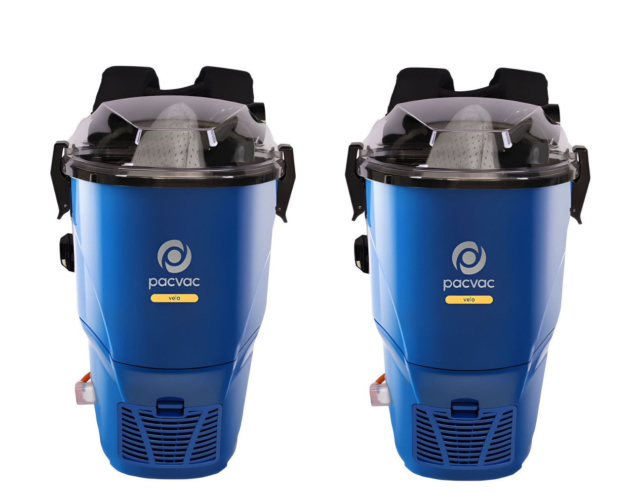 2 x Pacvac Velo Lightweight Backpacks Vacuum Cleaner with Ecoharness