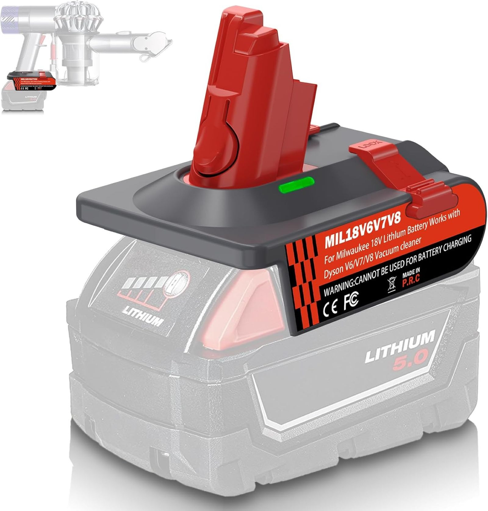 Milwaukee M18 To Dyson V6 V7 V8 & DC58 DC59 Battery Converter / Adapter