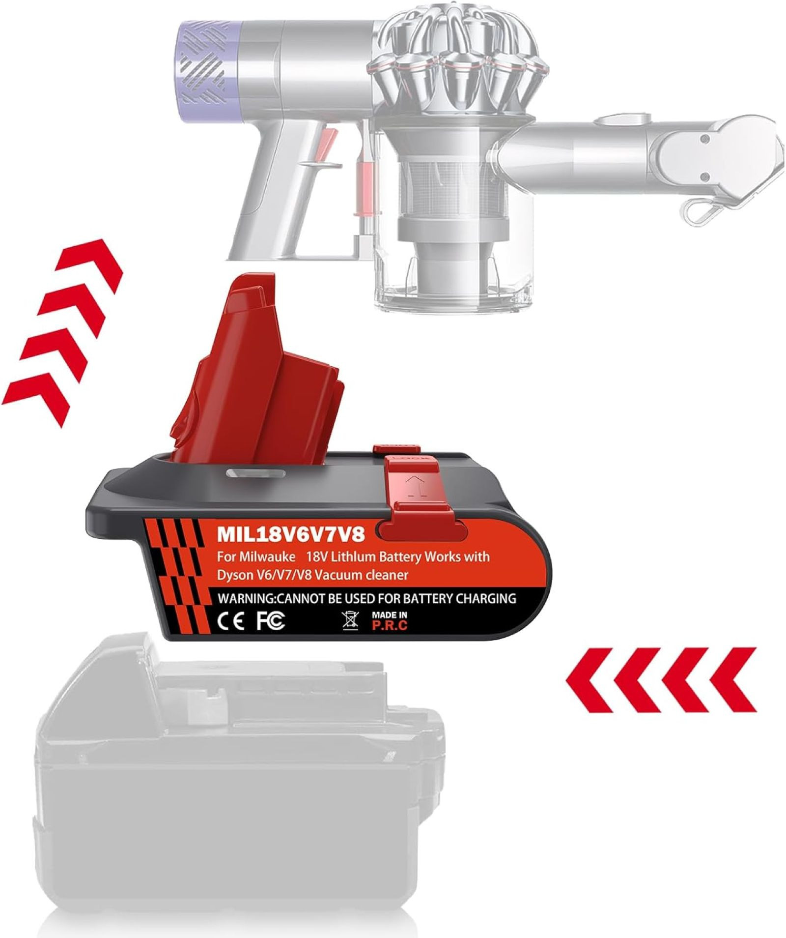 Milwaukee M18 To Dyson V6 V7 V8 & DC58 DC59 Battery Converter / Adapter