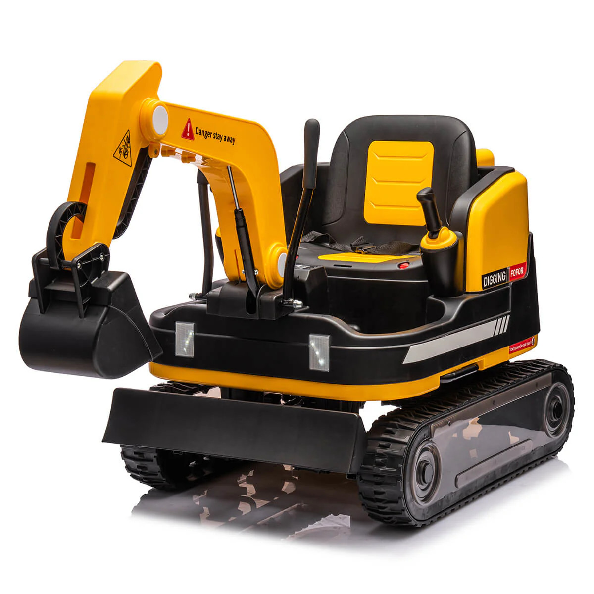 12V Kids Electric Ride-On Digger with Joystick Controls - Kids Tractors UK