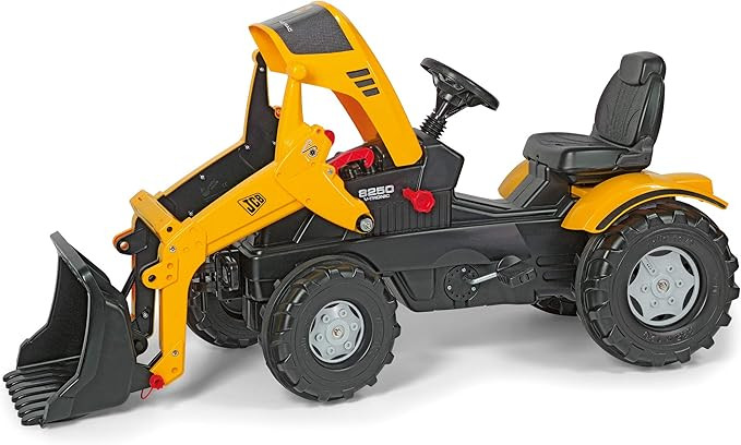 Kids Large JCB Yellow Pedal Digger with Frontloader - Kids Tractors UK