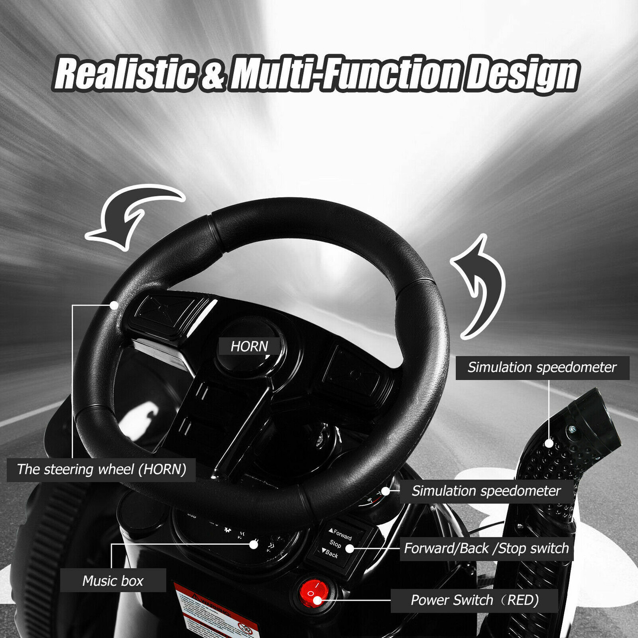 Kids White 12 Volt Large Big Wheel Tractor & Trailer & Remote Control ...