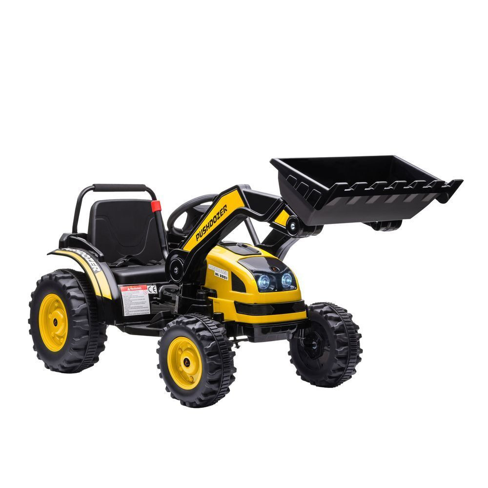 Kids 6v Yellow Ride On Digger Excavator With Scoop - Kids Tractors UK