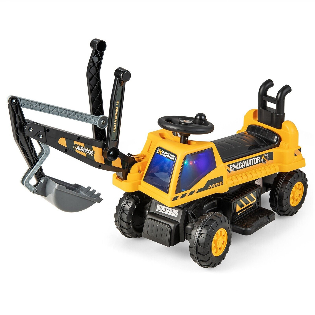 Kids 6v Electric Motorized Sit On Farm Excavator & Swivel Seat - Kids ...