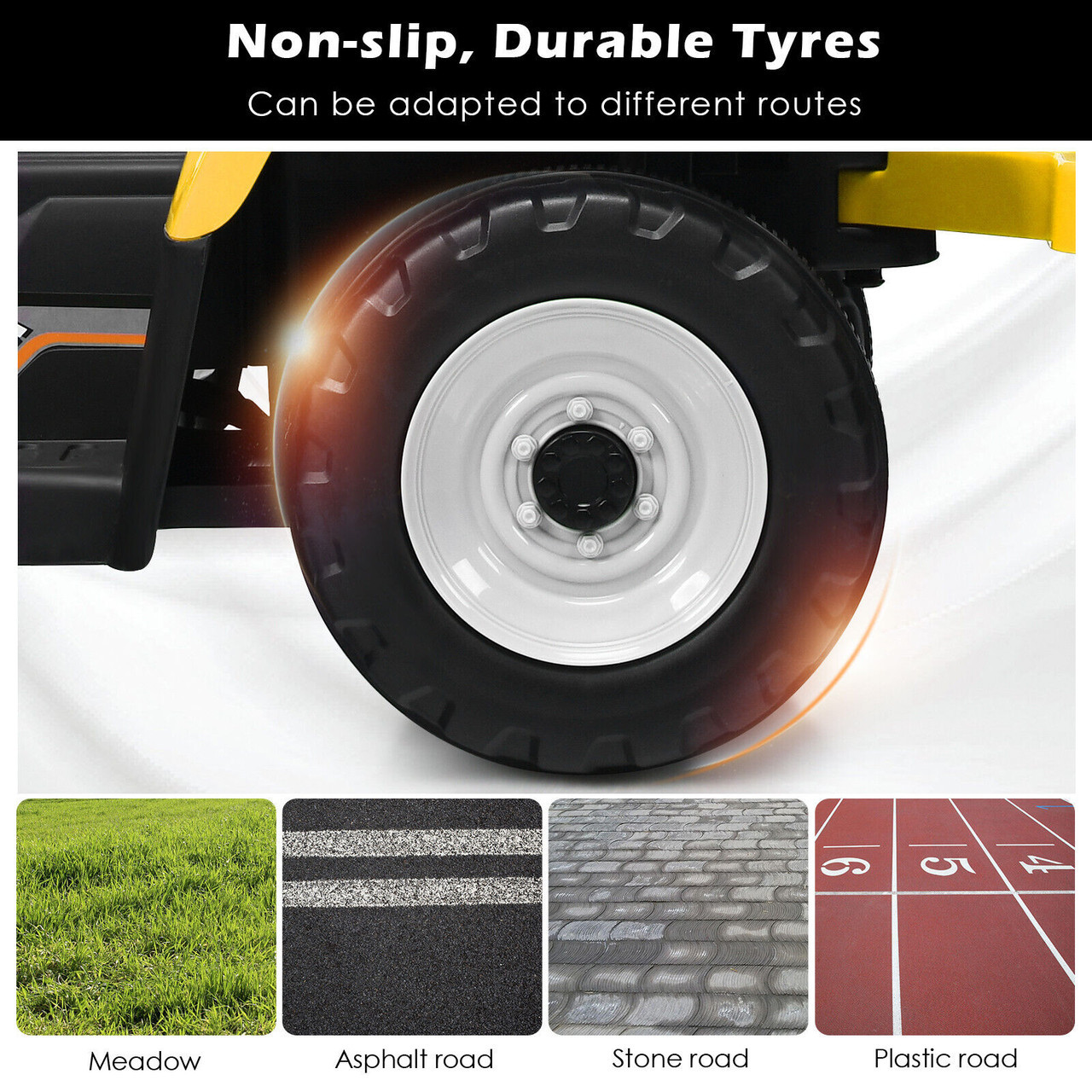 12v Kids Yellow Sit on Motorized Tractor & Trailer & Remote - Kids ...