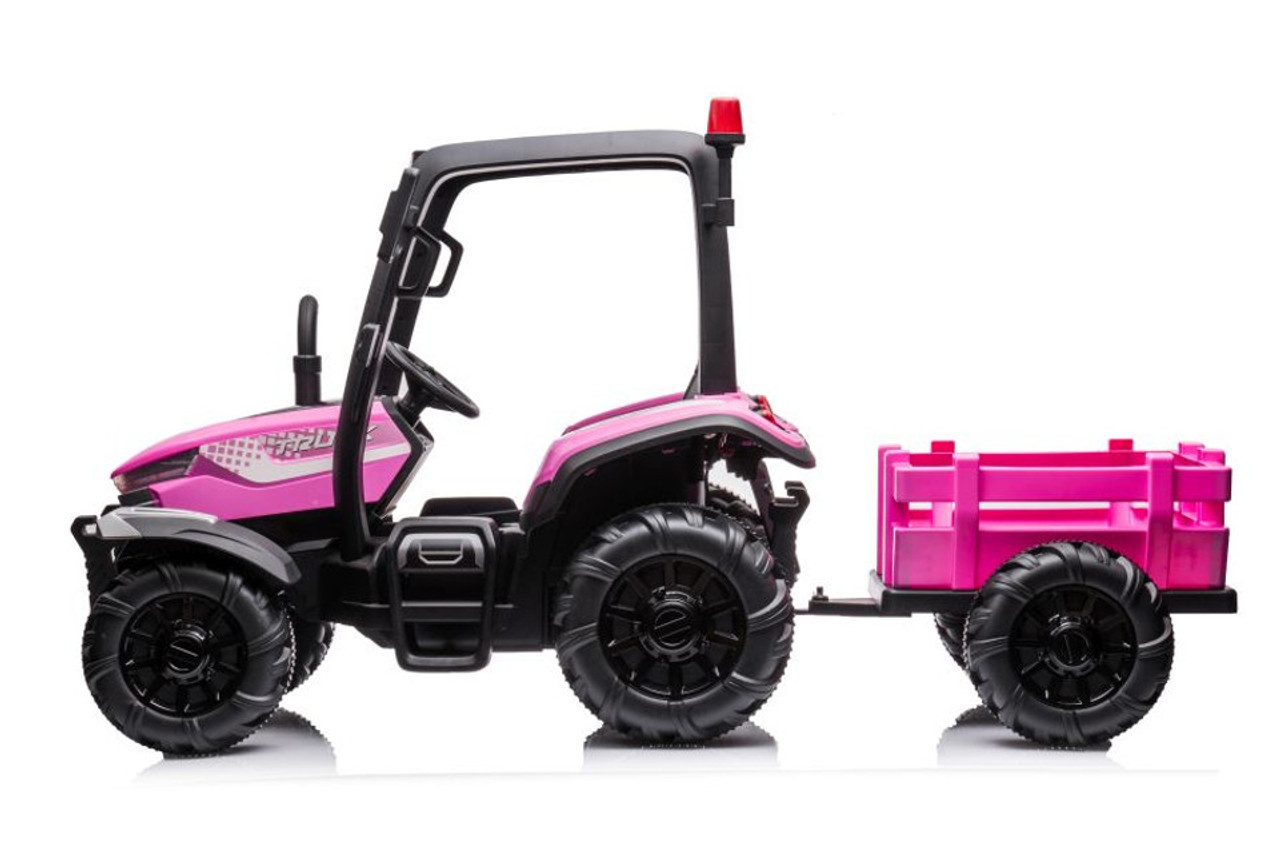 Kids 24v Mega Pink Multi-Function Tractor, Digger, Loader, Excavator ...