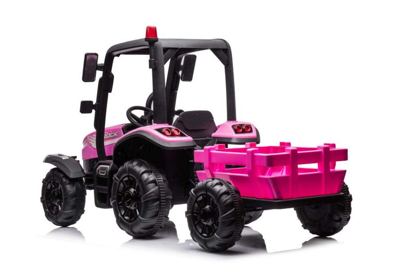 Kids 24v Mega Pink Multi-Function Tractor, Digger, Loader, Excavator ...