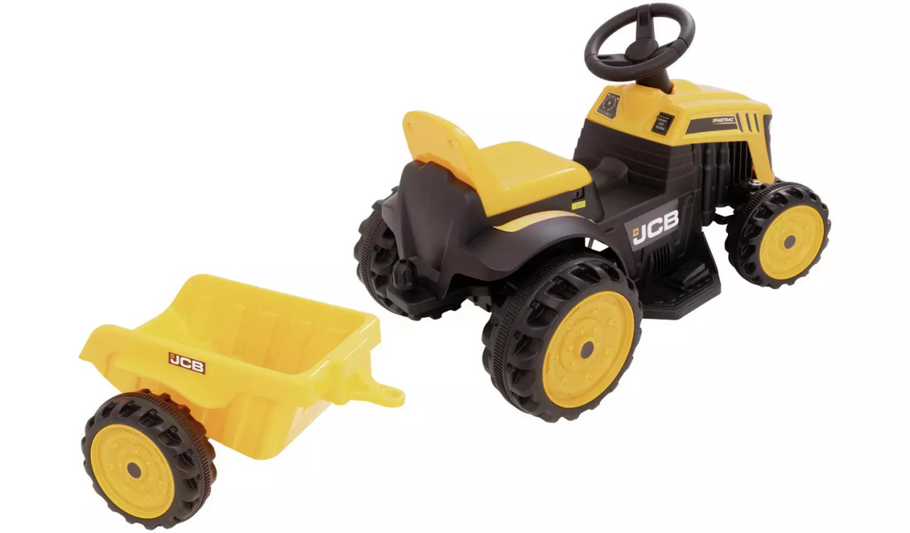 Kids 6v Official Electric JCB Ride On Tractor & Trailer - Kids Tractors UK