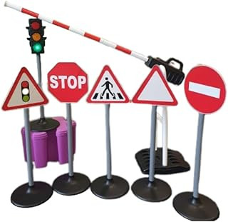 Kids Role Play Stand-Up Road Traffic Sign & Lights Fun Mega Kit - Kids ...