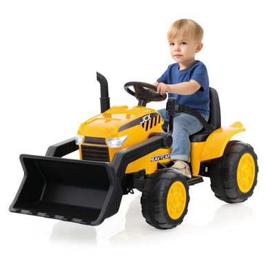 Kids CAT Style 12v Motorized Ride On Digger Front Scoop & Remote - Kids ...