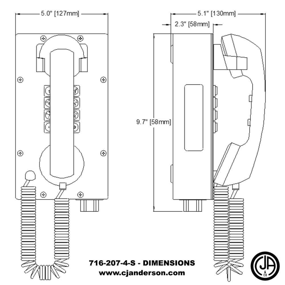 Weatherproof Handset Telephone - NEMA 4/12/4X