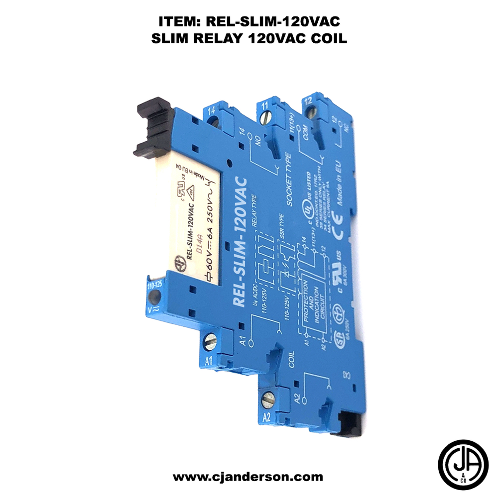 Slim Line Relay - DIN Rail Mount - 120VAC