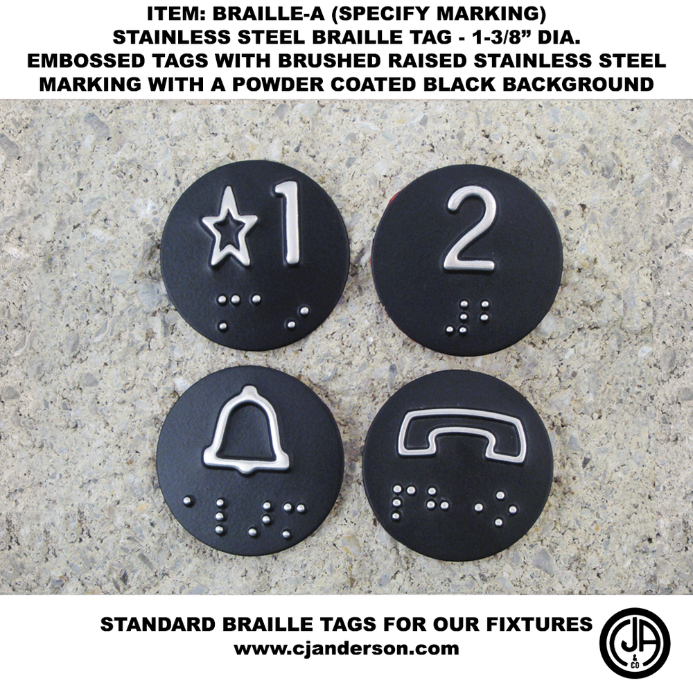 Stainless Steel Car Station Round Braille Tags