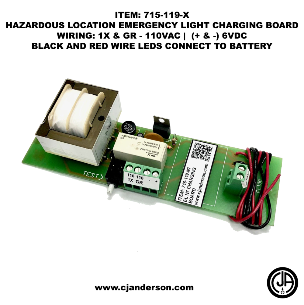 Hazardous Location Charging Board for NEMA 7/9 Emergency Light