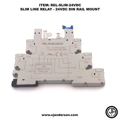 Slim Line Relay - DIN Rail Mount - 24VDC