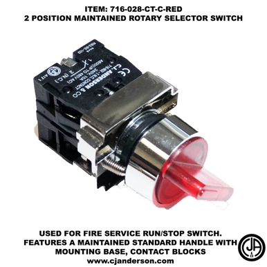 NEMA 4/12/4X - CJA VX Selector Switch - 2 Position - Red Handle