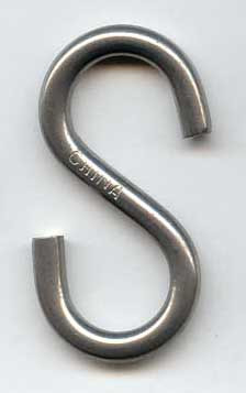 1/8" S-Hook, Type 316 Stainless Steel, Import. - 1st Chain Supply