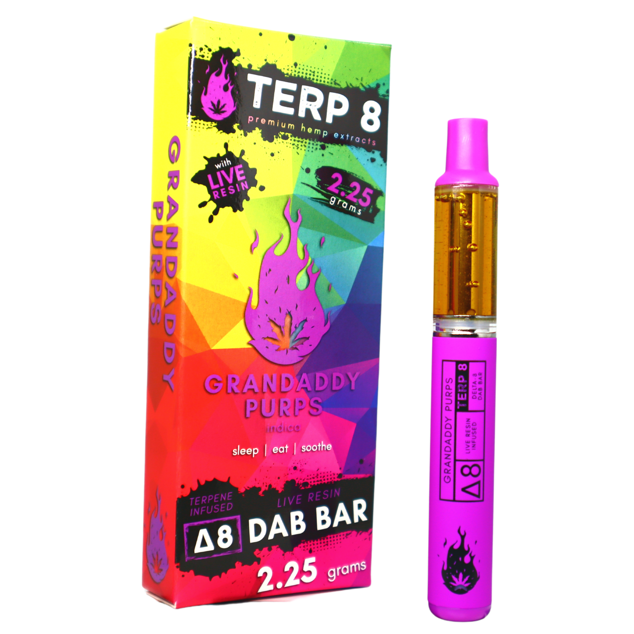 2.25-Gram Grandaddy Purps Delta-8 Live Resin Disposable Dab Bar | Terp ... 2.25-Gram Grandaddy Purps Delta-8 Live Resin Disposable Dab Bar | Terp ...