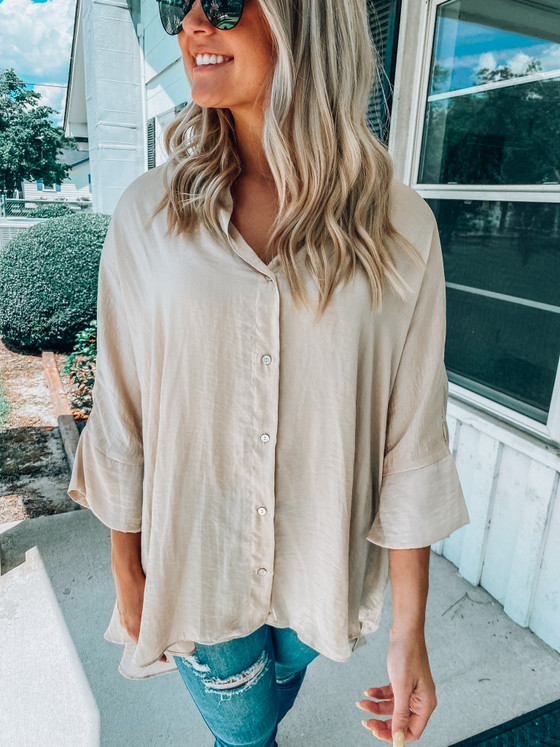 Reliving Moments Top: Champagne - Off the Racks Boutique