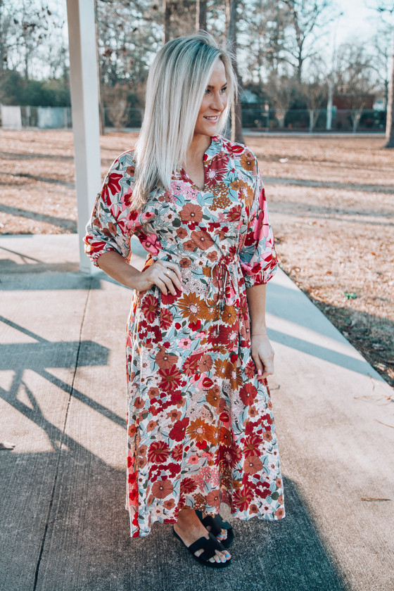 A Loving Endeavor Dress: Natural Multi - Off the Racks Boutique