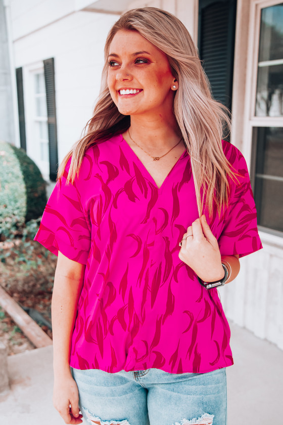 Good Morning Top: Hot Pink/Red - Off the Racks Boutique